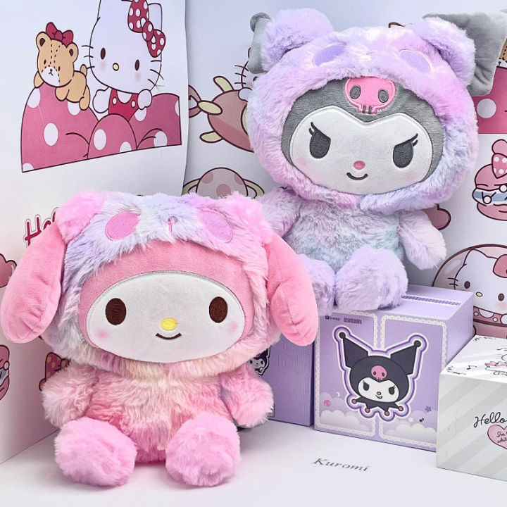 25cm/8inch Sanrio Kuromi Plushie Hello Kitty My Melody Doll Cinnamoroll Teddy Bear Cute MINISO ...