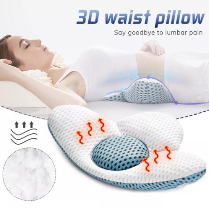 3D Lumbar Pillow with Adjustable Height for Sleeping Back Support ...
