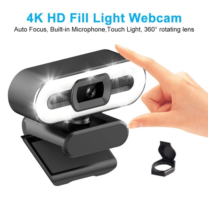Portable Full HD 1080P 2K 4K Webcam PC Latops Auto Focus Fill Light Web ...