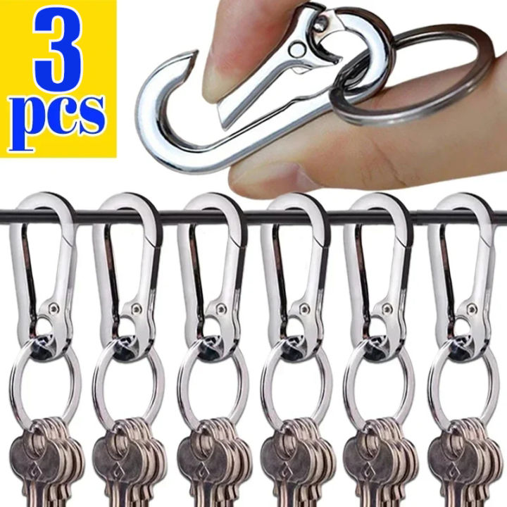 3PCS Gourd Buckle Keychains Climbing Hook Stainless Steel Car Strong ...
