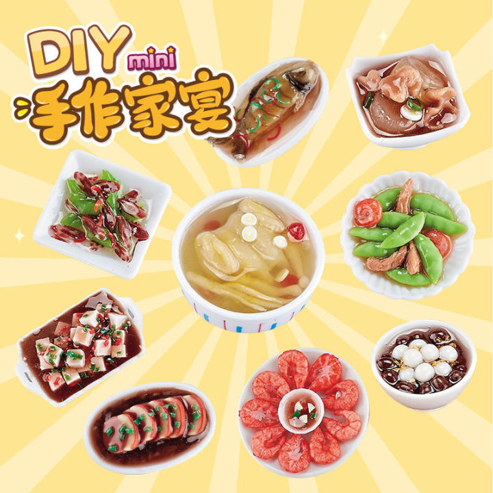 DIY Miniature Food Model Lunch Box Dollhouse Accessories Girls ...