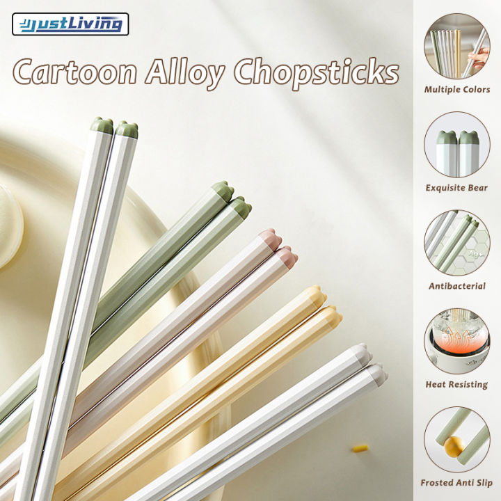 JustLiving 2/3/5 Pairs Fiberglass Reusable Chopsticks Multicolor Chop ...