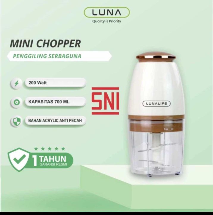 Luna Life Mini Chopper MFP7 Penggiling Bumbu LunaLife MFP 7 Chopper ...