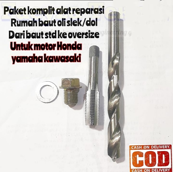 paket komplit alat reparasi rumah baut oli slek/dol dari baut std ke ...