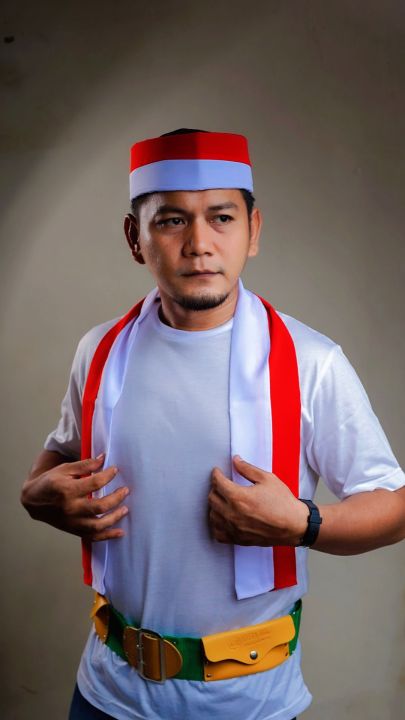 selendang cukin merah putih || syal merah putih untuk 17 belasan ...