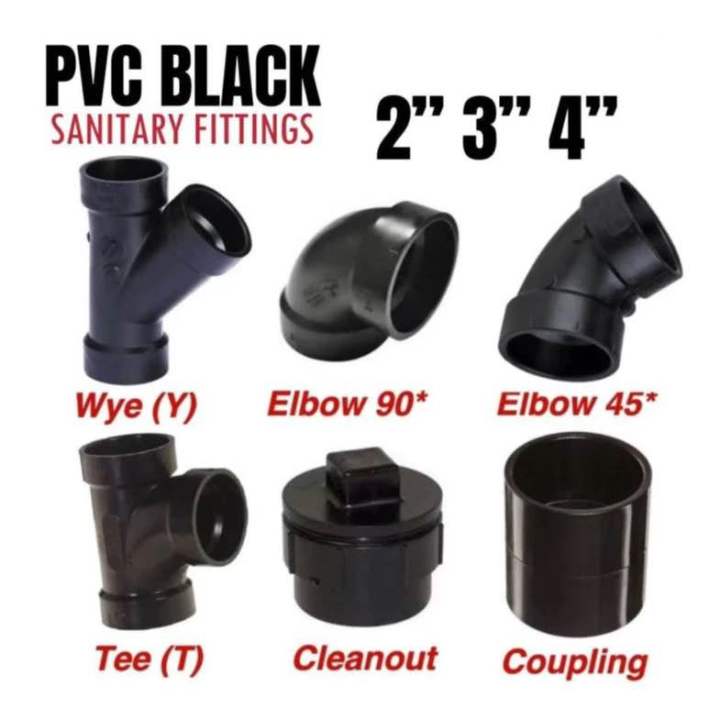 black pvc elbow coupling tee wye clean out p-trap 2" 3" 4" | Lazada PH