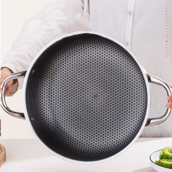 28/30cm Frying Pan Food Grade 316 Stainless Steel Non Stick Pan ...
