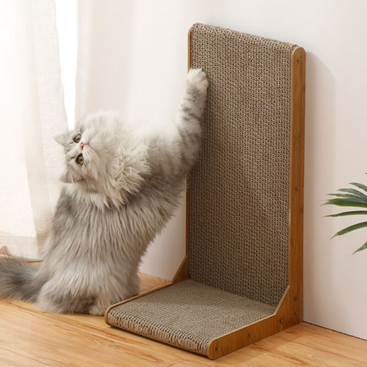 ขนาดใหญ่ขนาดทนทาน L-Shaped Cat Scratching โพสต์โดย Yu Pinjia ติดผนังแบบ ...
