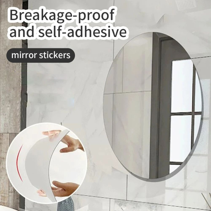 60/40cm Wall Mirror Self-adhesive Square Acrylic Bathroom Mirror ...