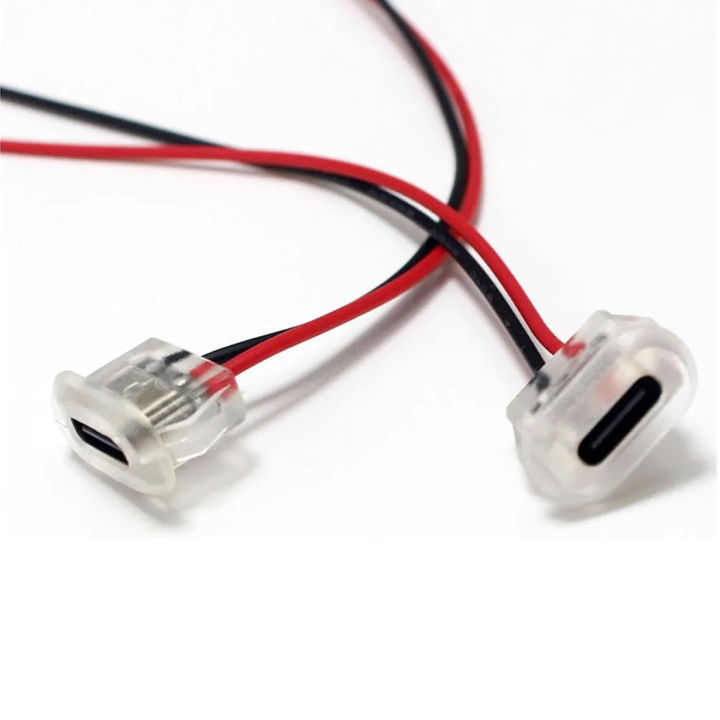 Type-C Female Chassis 2 Pin Type-C Female Socket Connector with LED ...