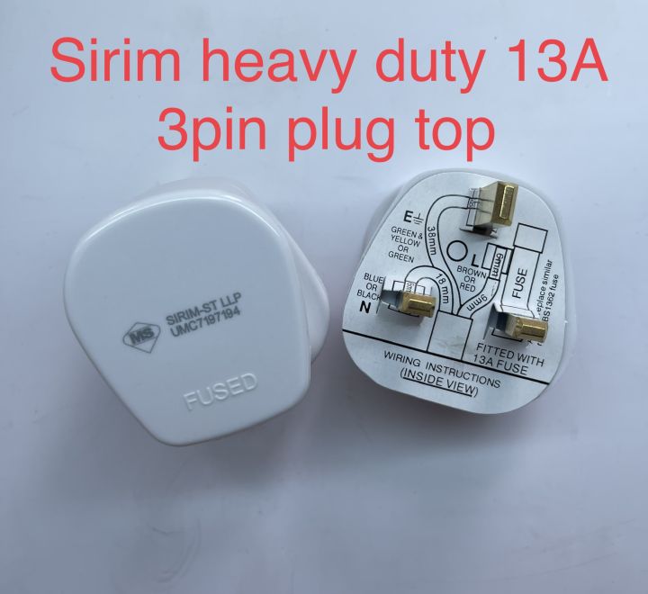 13A 3 pin plug top heavy duty SIRIM certified long lasting | Lazada