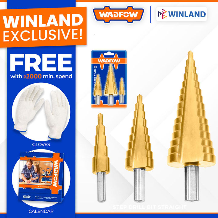 Wadfow by Winland 3pcs Step Drill Bit Cone Drill Bits High Speed Steel ...