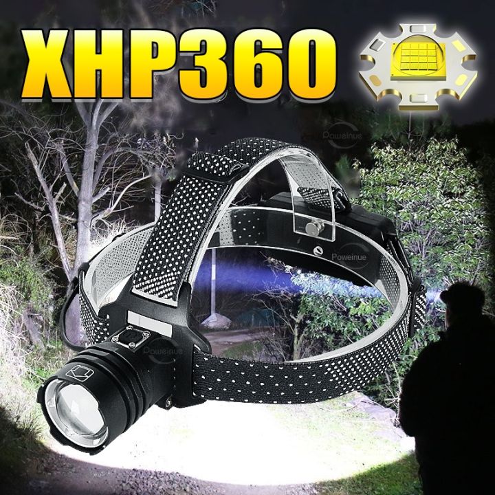 Super XHP360 Powerful Headlamp Rechargeable Head Lamp XHP160 XHP90.2 ...