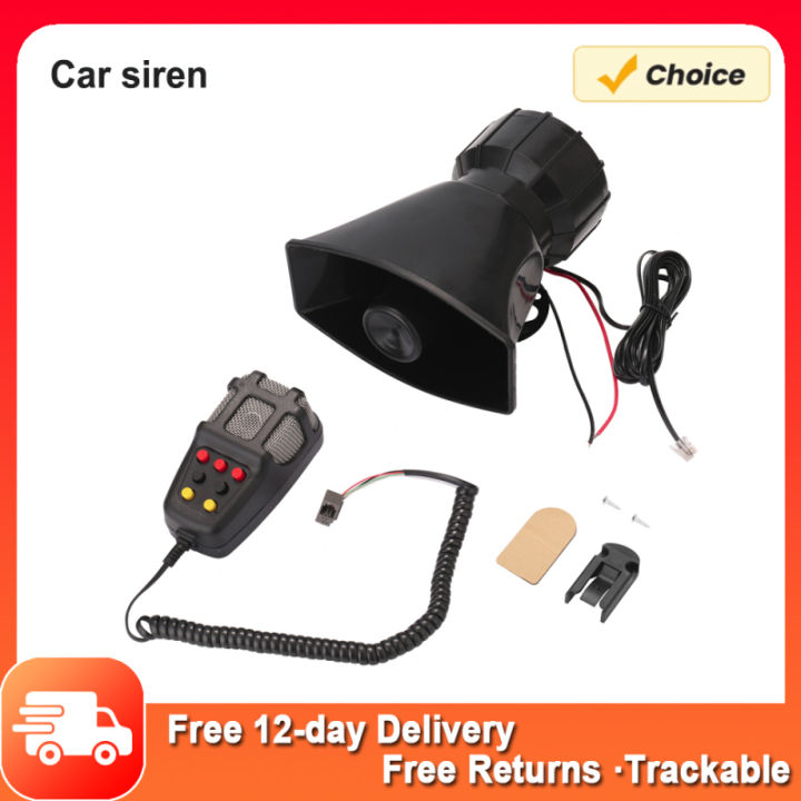 7-Tone Car Warning Siren Car Siren Horn Mic PA Speaker System Warning ...