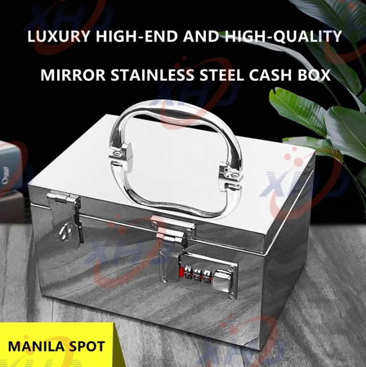 Stainless Steel Coin Bank a Collection Receptacle Saving Box Cash ...