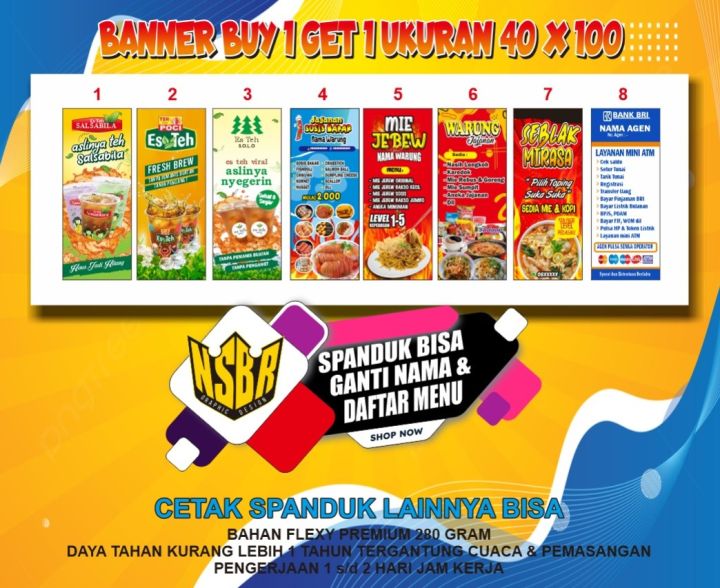 Spanduk / benner / spanduk mie jebew / bisa ganti nama warung / Ukuran ...
