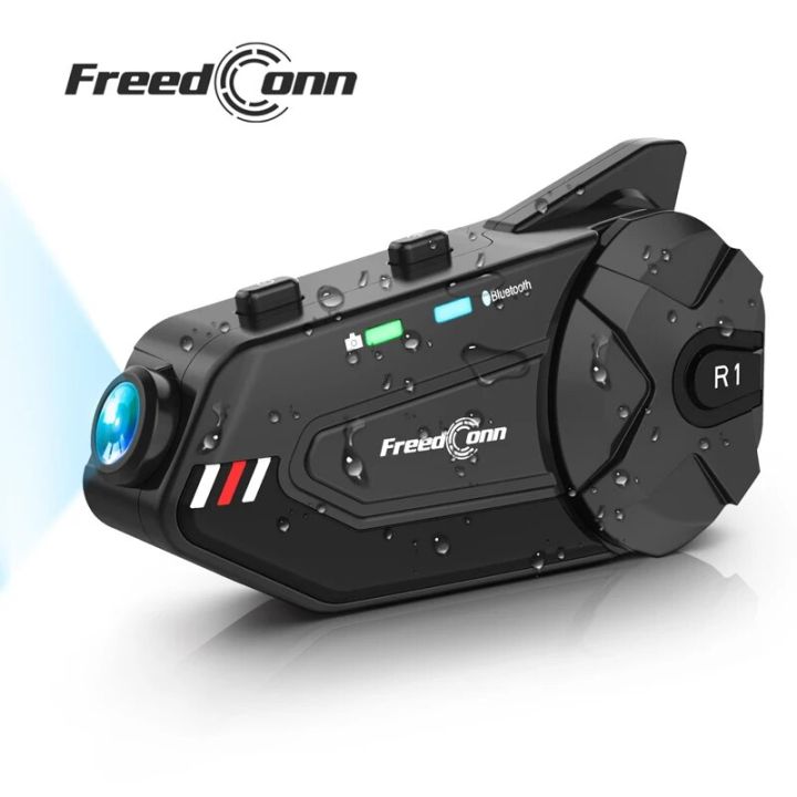 Freedconn R1 Plus Motorcycle Intercom Helmet Dash Cam Bluetooth ...