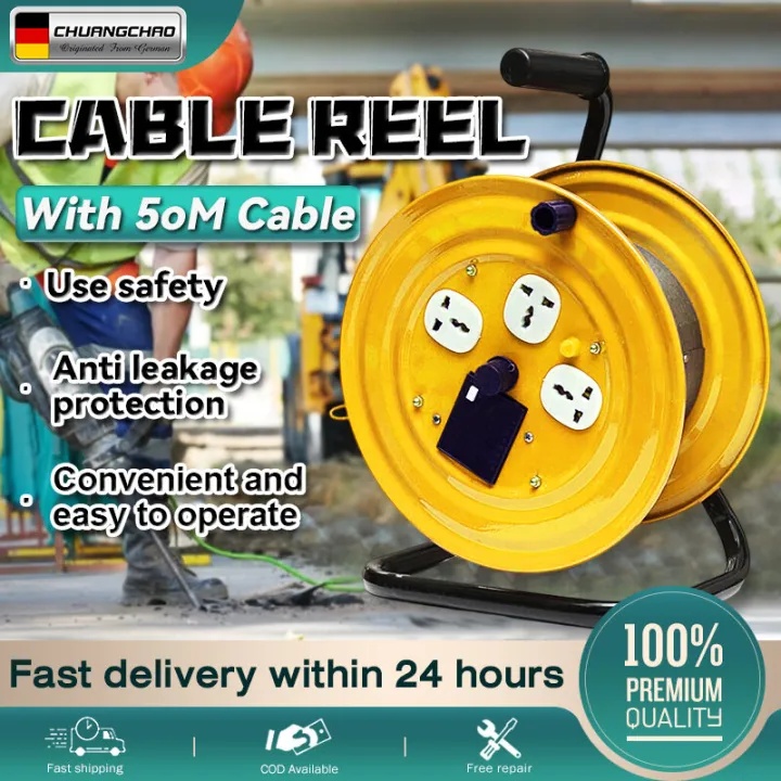 【Ready Stock】Cable Reel Extension Wheel Outlet AWG 15/30/50M Heavy Duty ...