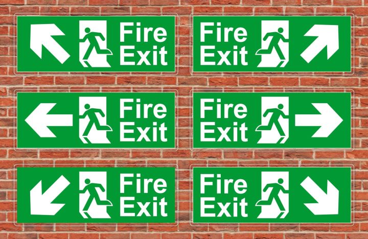FIRE EXIT DIRECTIONAL SIGNS Plastic Laminated Paper Signage | Lazada PH
