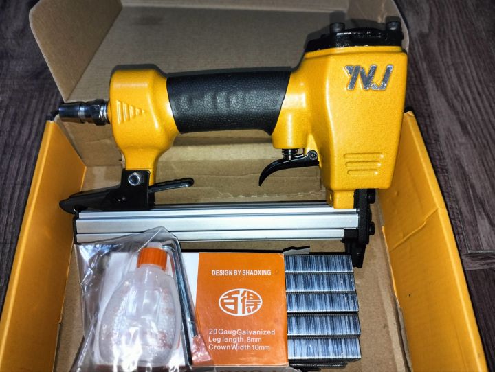 NJ PNEUMATIC AIR TACKER GUN WITH STAPLE WIRE HEAVY-DUTY | Lazada PH