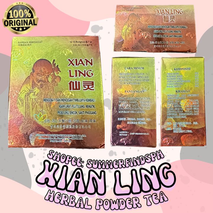 XIAN LING HERBAL POWDER TEA 1 box 10 sachets ORIGINAL | Lazada PH