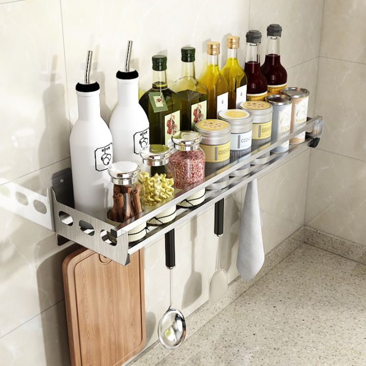 304 Stainless Steel Spice Racks Wall Mounted Racks Condiments Storage ...