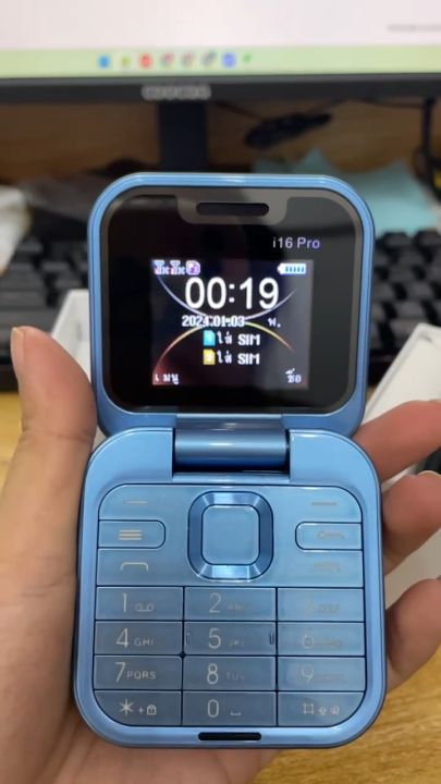 i16 Pro Mini Fold Mobile Phone Dual SIM Card FM Radio Vibration Magic ...