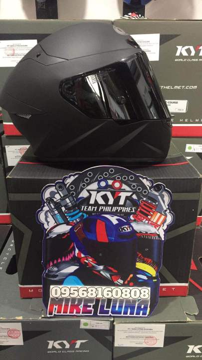 KYT TT Course Matt Black with Lens and Spoiler SET (Single Visor ...
