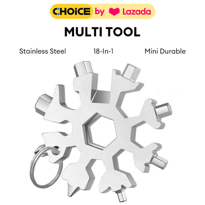 18-In-1 Snowflake Multi Tool Portable Hand Tools Stainless Steel ...