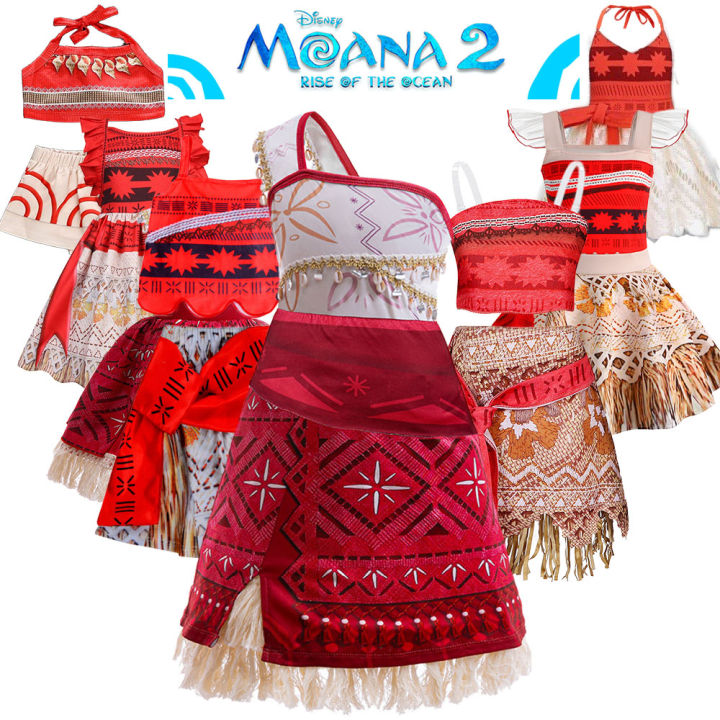 Moana Party Girls Princess Dresses Carnival Los Reyes Magos Apparel ...
