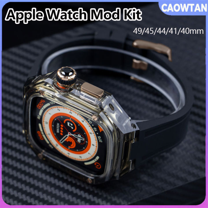 Transparent Modification Kit For Apple Watch 9 8 7 45MM Plastic Case ...
