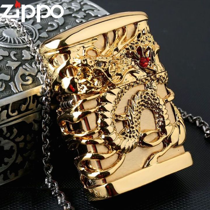 [🇵🇭 24h Delivery] Dollyy Golden Dragon Carving Lighter Relief Lighter ...