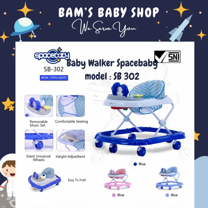 [FREE KARDUS + BUBBLEWRAP] BAMS TERMURAH BABY WALKER SPACE BABY SB 302 306 309 316 TAJIMAKU BW ...