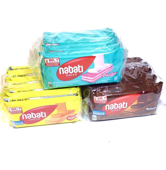 Nabati Wafer ada 3 rasa: Richeese, Richoco, PinkLava ( 10 pcs x 16g ...