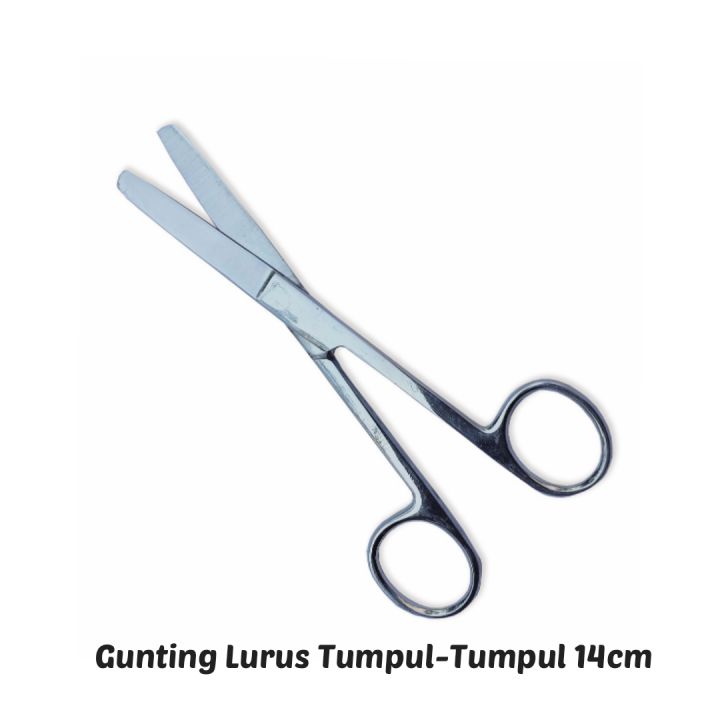 Gunting Operasi Tumpul-Tumpul Lurus 14cm Stainless Steel | Lazada Indonesia