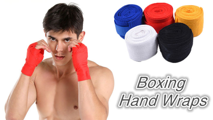 Cotton Boxing Bandage Wrist Wraps Adjustable Muay Thai Taekwondo Hand ...