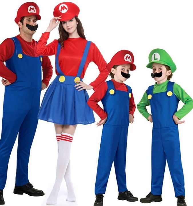 Mario Clothes Children Cos Clothing Super Mary Role Play Performance ...