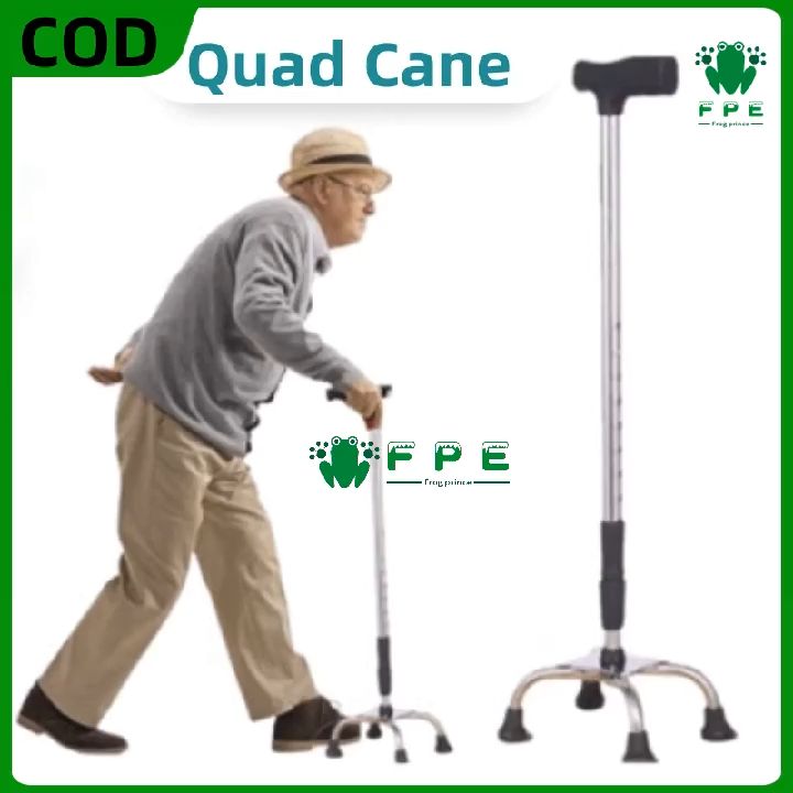 【The Frog Prince】Quad Cane Adult Heavy Duty Tungkod Quadcane Stainless ...