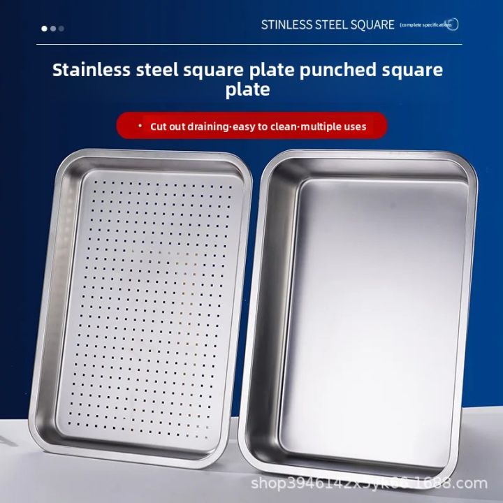 Stainless Steel Flat Bottom Rectangular Tray Commercial Steamed Rice ...