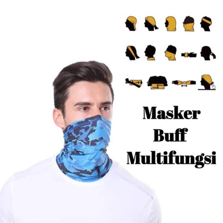 Masker Buf Baff Motor Bandana Scraf Balaclava Hitam Ninja Army ...