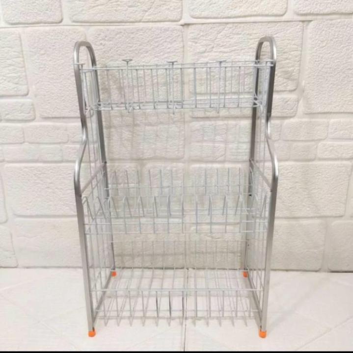 Rak Piring RPL Aluminium Tray Besi Susun 3 | Lazada Indonesia