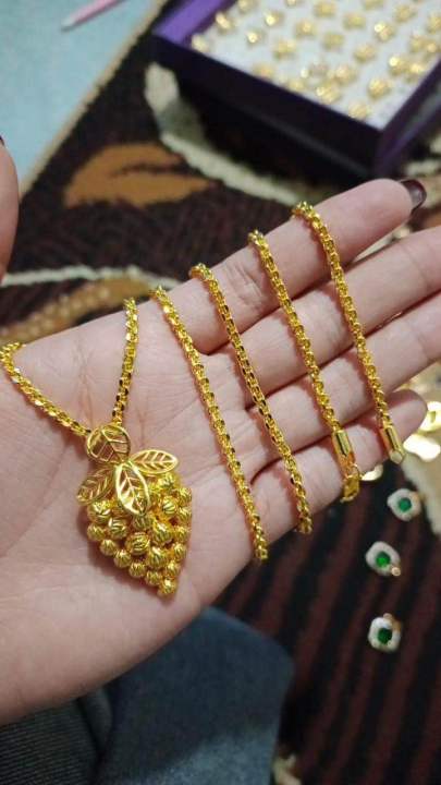 Kalung Koin Medan Anggur bsar 75cm 5Suku lapis Emas 24k | Lazada Indonesia