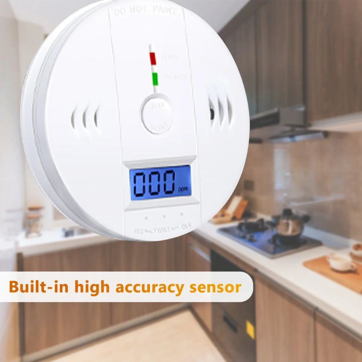 Carbon Monoxide Alarm Smoke Alarm Co Detector LCD Display Alarm Home ...