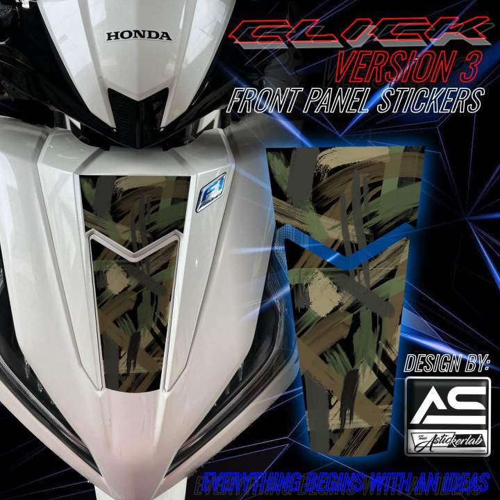 HONDA CLICK V3 MID CUT FRONT PANEL STICKER PRINTED LAMINATED | Lazada PH