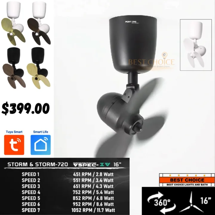 Point One Storm Storm ( 105 Degree ) Left and Right Ceiling Mount ...