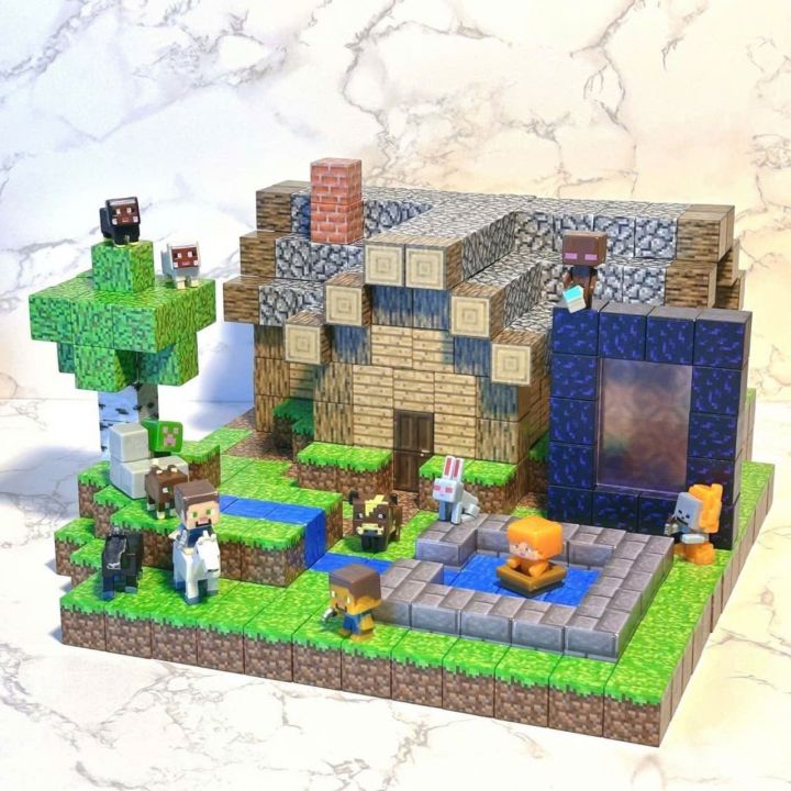 [100 Khối] Khối Xây Dựng Minecraft Nam Châm Từ Tính | Lazada.vn