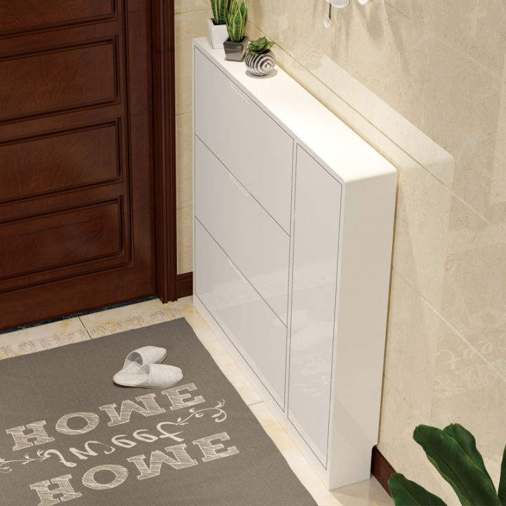 Ultra-Thin Flip-Flop Shoe Cabinet Painted Modern Minimalist White ...