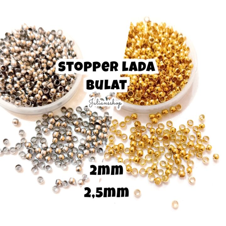 Stopper Bulat Merica/Lada 2mm 2,5mm Silver Gold | Lazada Indonesia