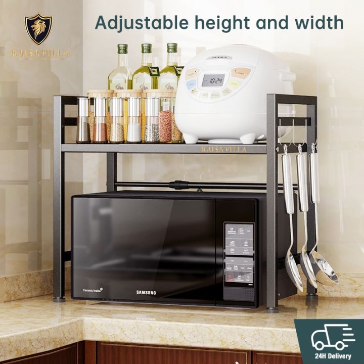 Kaisa Villa microwave rack stainless steel kitchen rack expandable rack ...