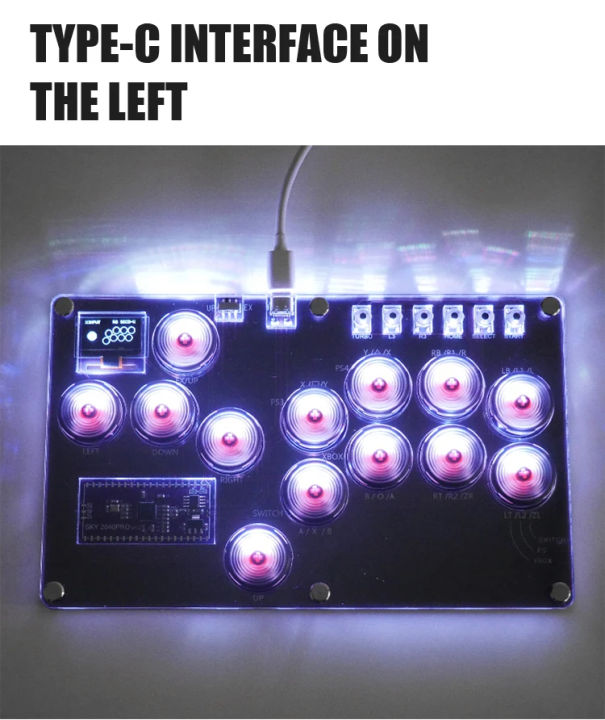 Hitbox Arcade Fighting Video Game Led Flatbox Hot Swap Encoder Controller Xinputdinput Mini All 